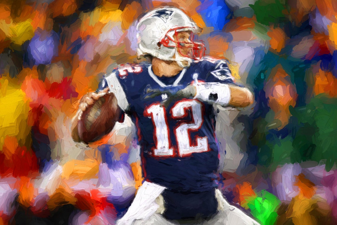 Tom Brady Art Tom Brady Canvas Tom Brady Painting Tom Brady | Etsy