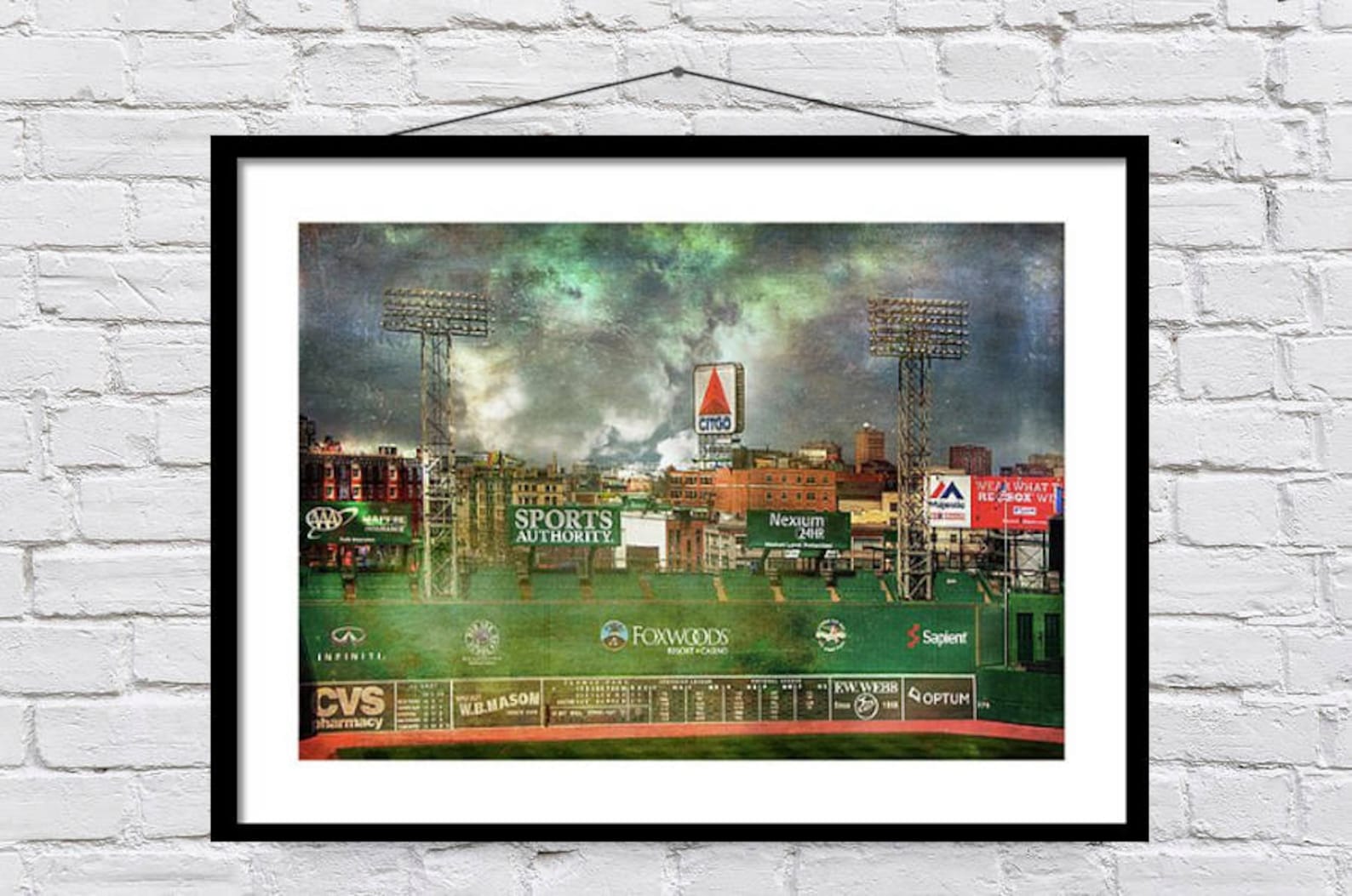 Green Monster Red Sox Red Sox Print Vintage Sports Decor - Etsy
