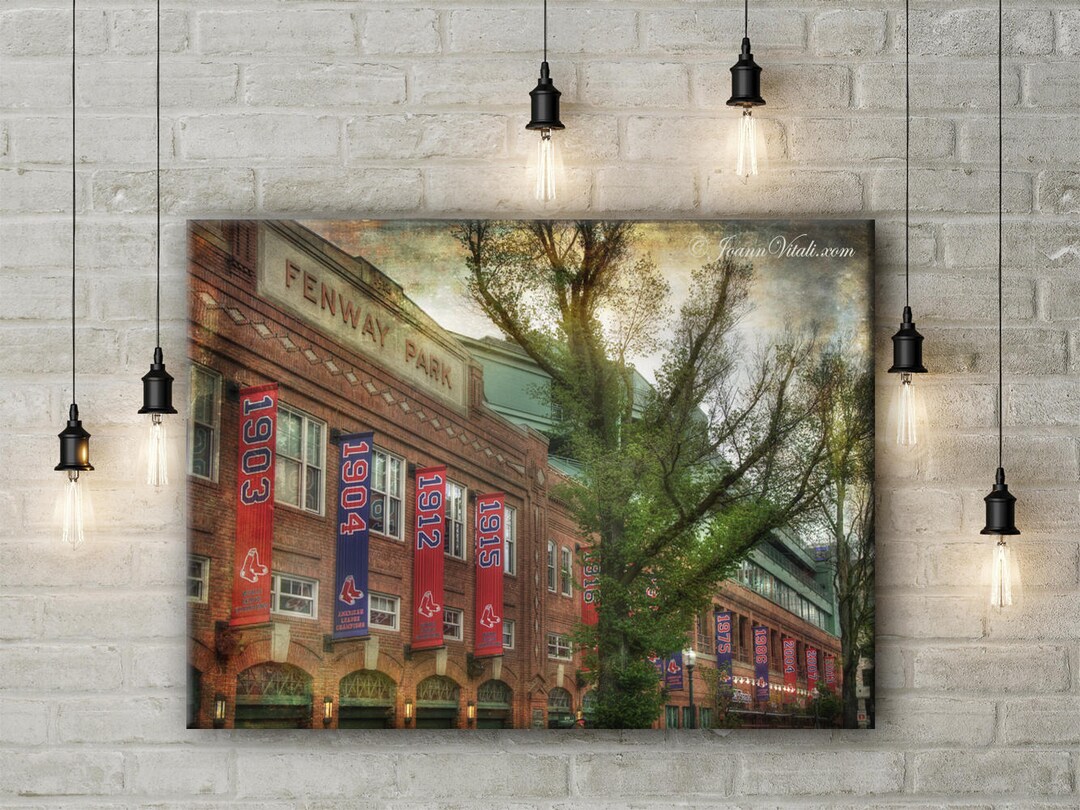 Red Sox Championship Banners, Fenway Park Canvas, Boston Red Sox Print ...