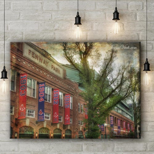 Red Sox Championship Banners Fenway Park Canvas Boston Red | Etsy