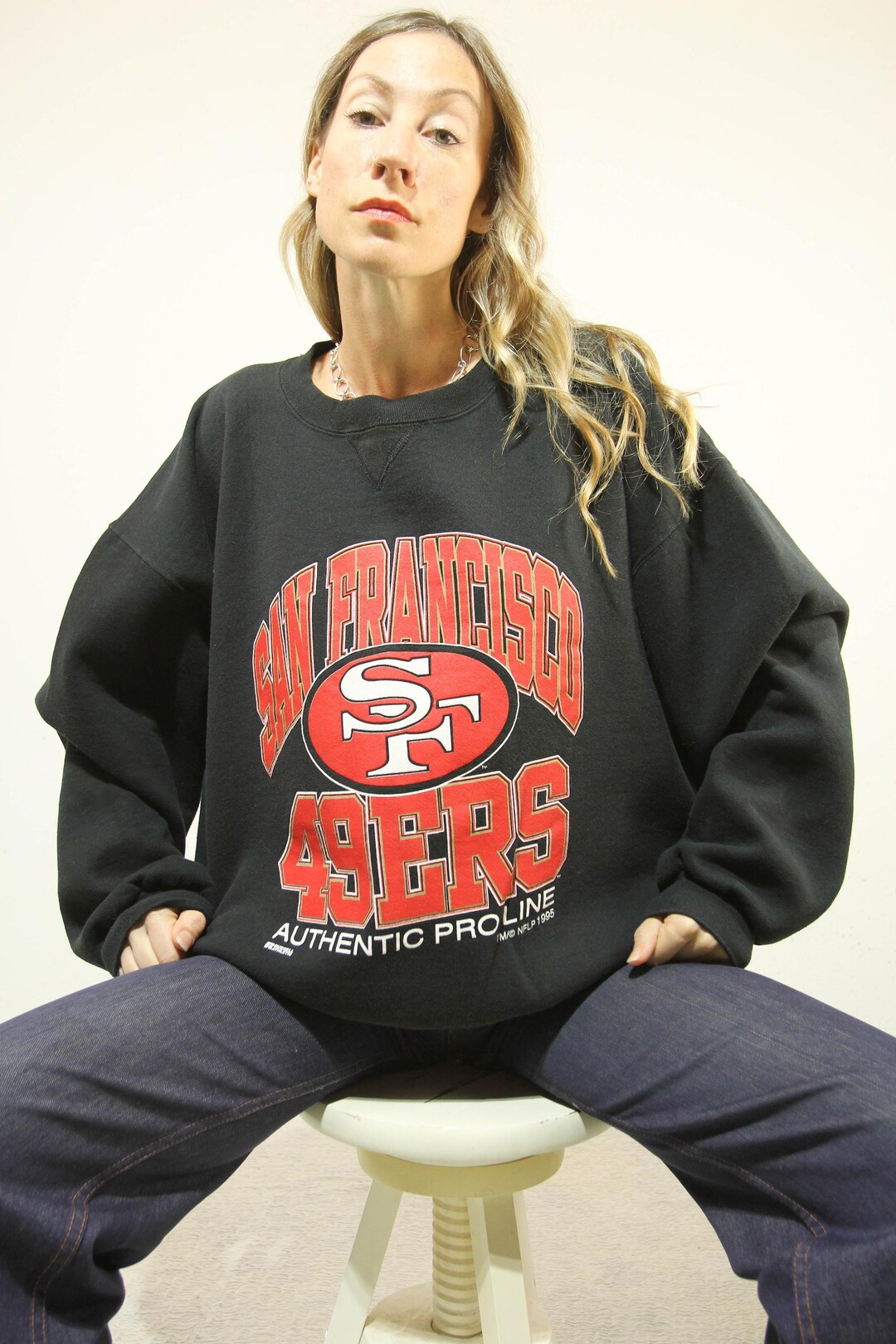 XXL - Plus Size Vintage 1995 San Francisco 49ers Crew Neck Sweatshirt ...