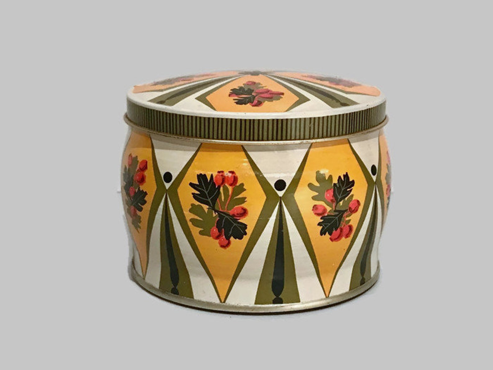 Vintage Lithograph Tin Box / Container Unique Design and | Etsy