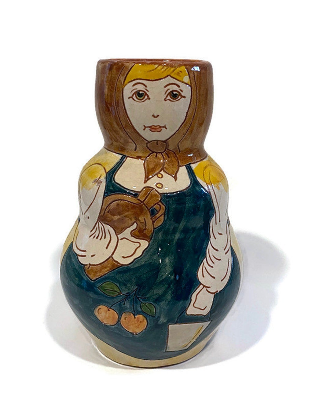 Anibal Rosado Vintage Pottery Vase | Babushka Doll Pot | Signed Art ...