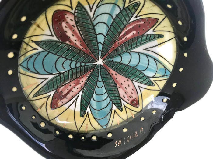 Sascha Brastoff Ceramic Bowl Ornate Floral Design Signed - Etsy