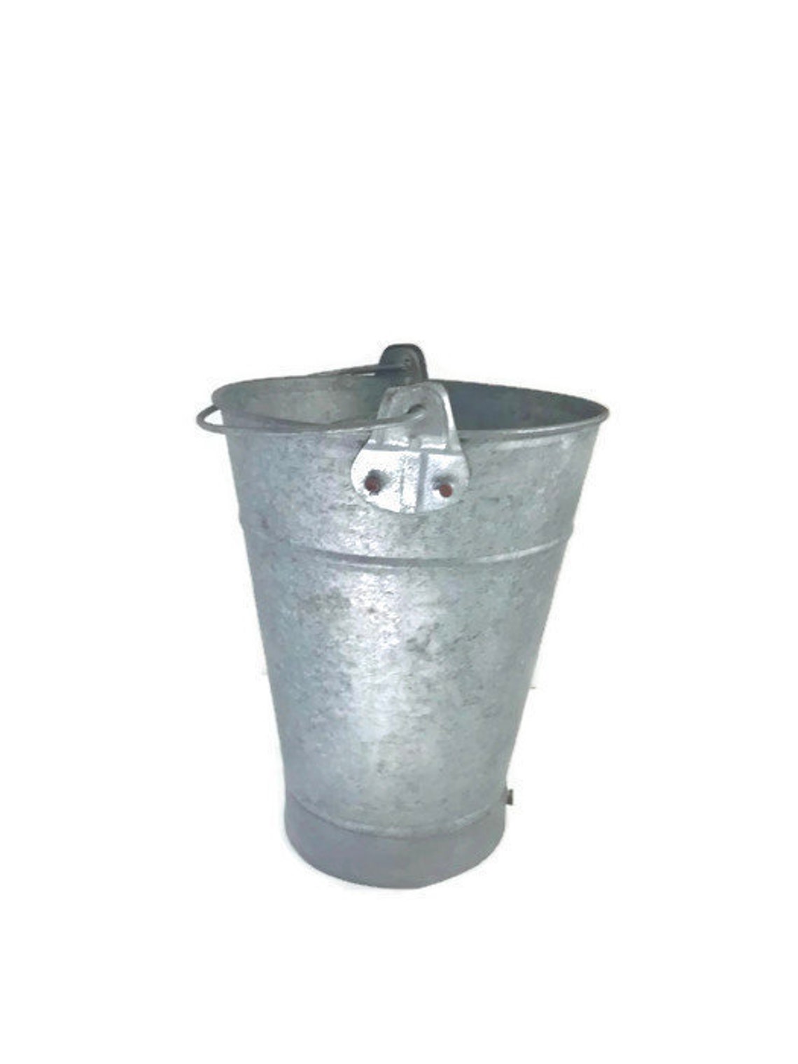 Vintage Tin Bucket / Pail Unique Shape Narrow Bottom Rustic | Etsy