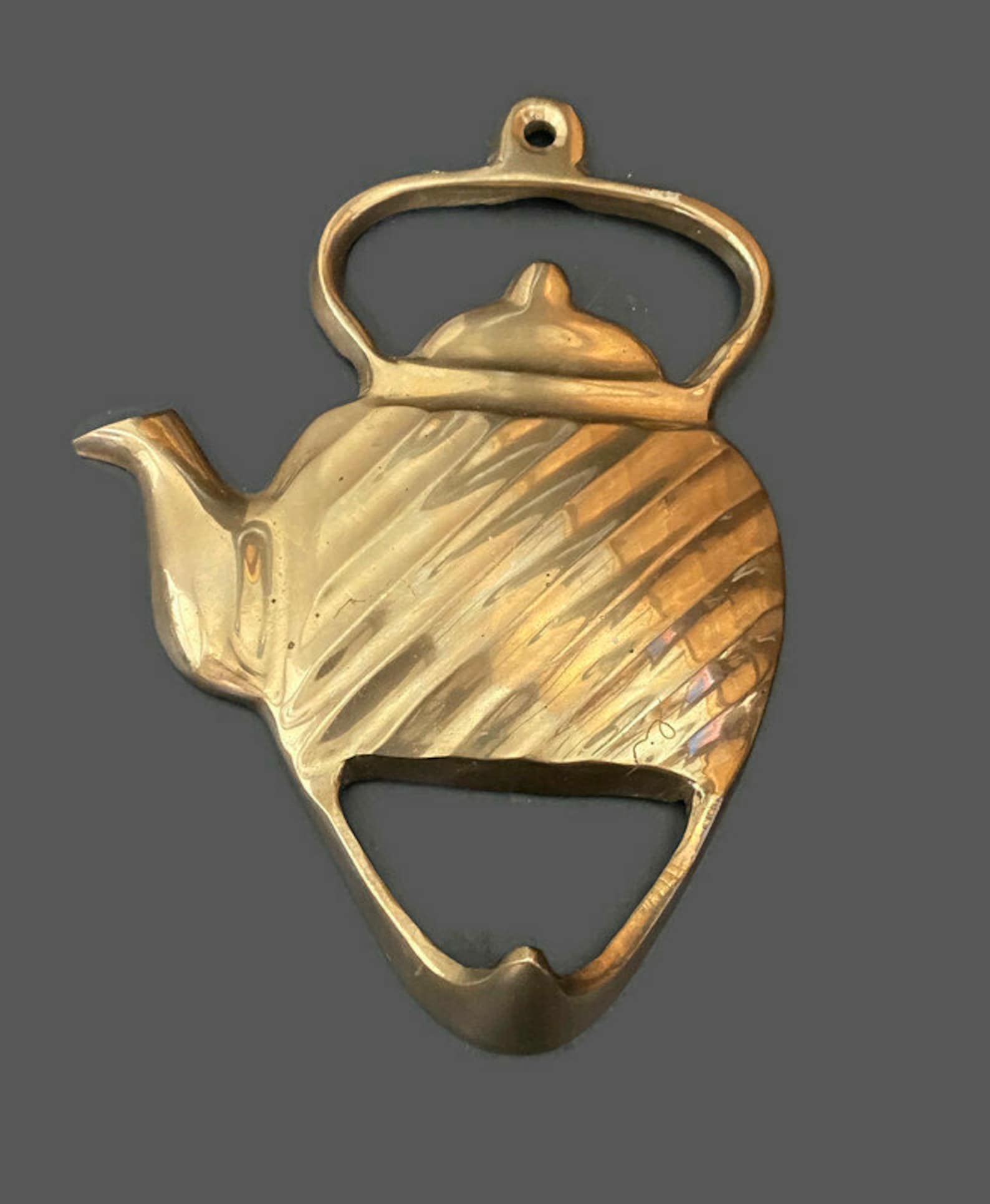 Vintage Brass Teapot-shaped Wall Hook / Cup Hanger - Etsy