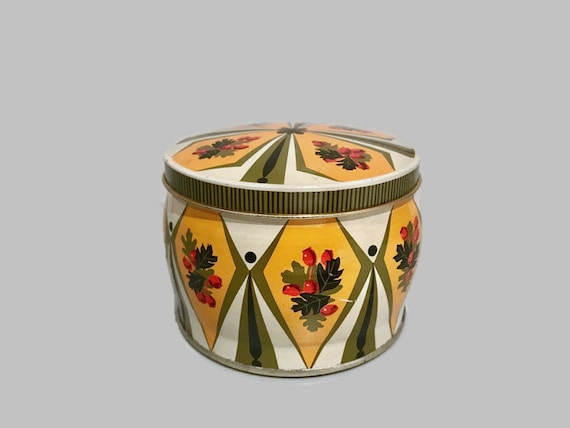 Vintage Lithograph Tin Box / Container Unique Design and | Etsy