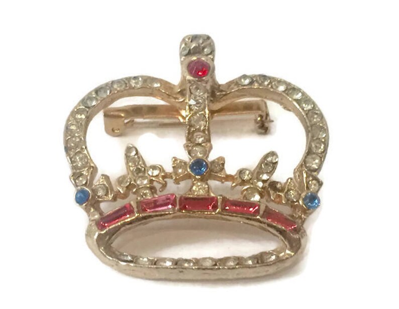 Rhinestone Encrusted Crown Brooch Jewelry - Etsy