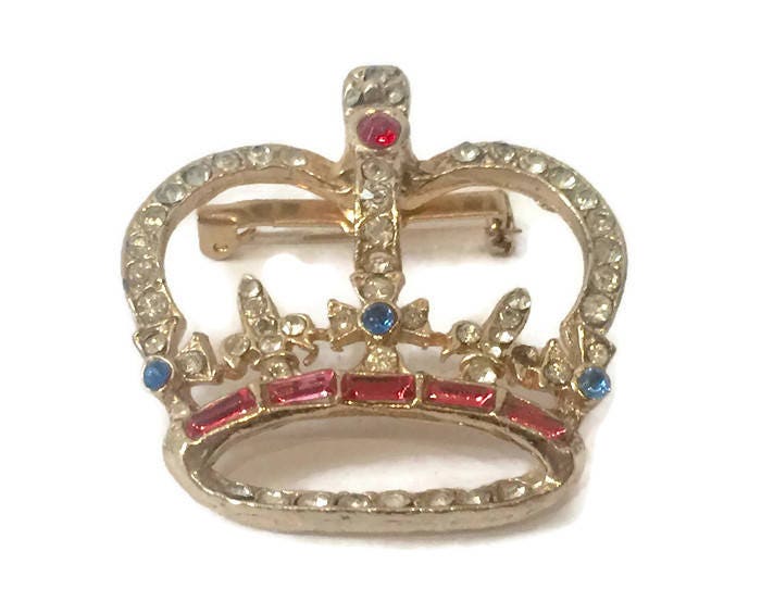 Rhinestone Encrusted Crown Brooch Jewelry - Etsy