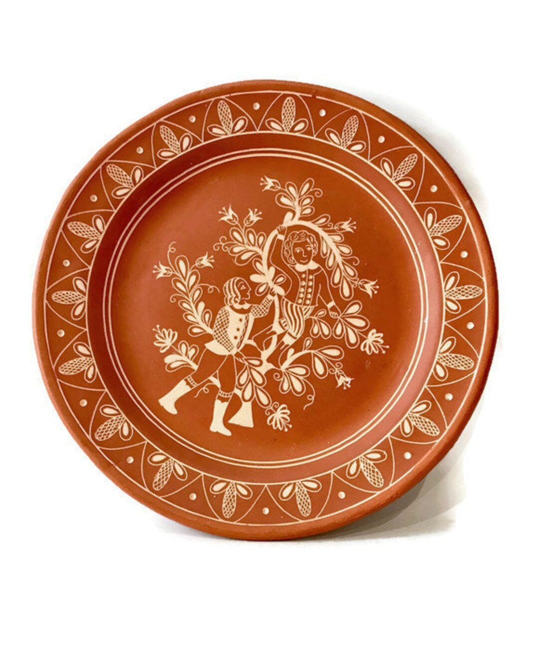 Italian Pottery Plate | Etched Wall Plate | Marked Aracena Ceramica Del ...