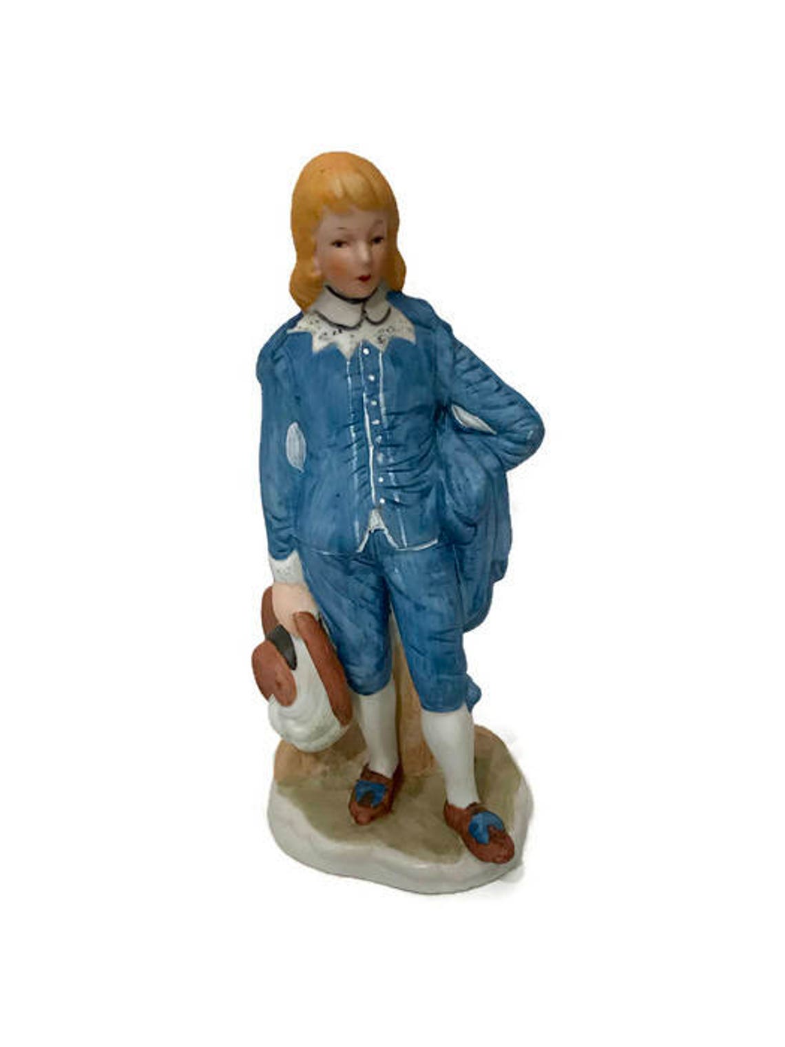 Vintage Bisque Porcelain Blue Boy Figurine, Gainsborough Style - Etsy