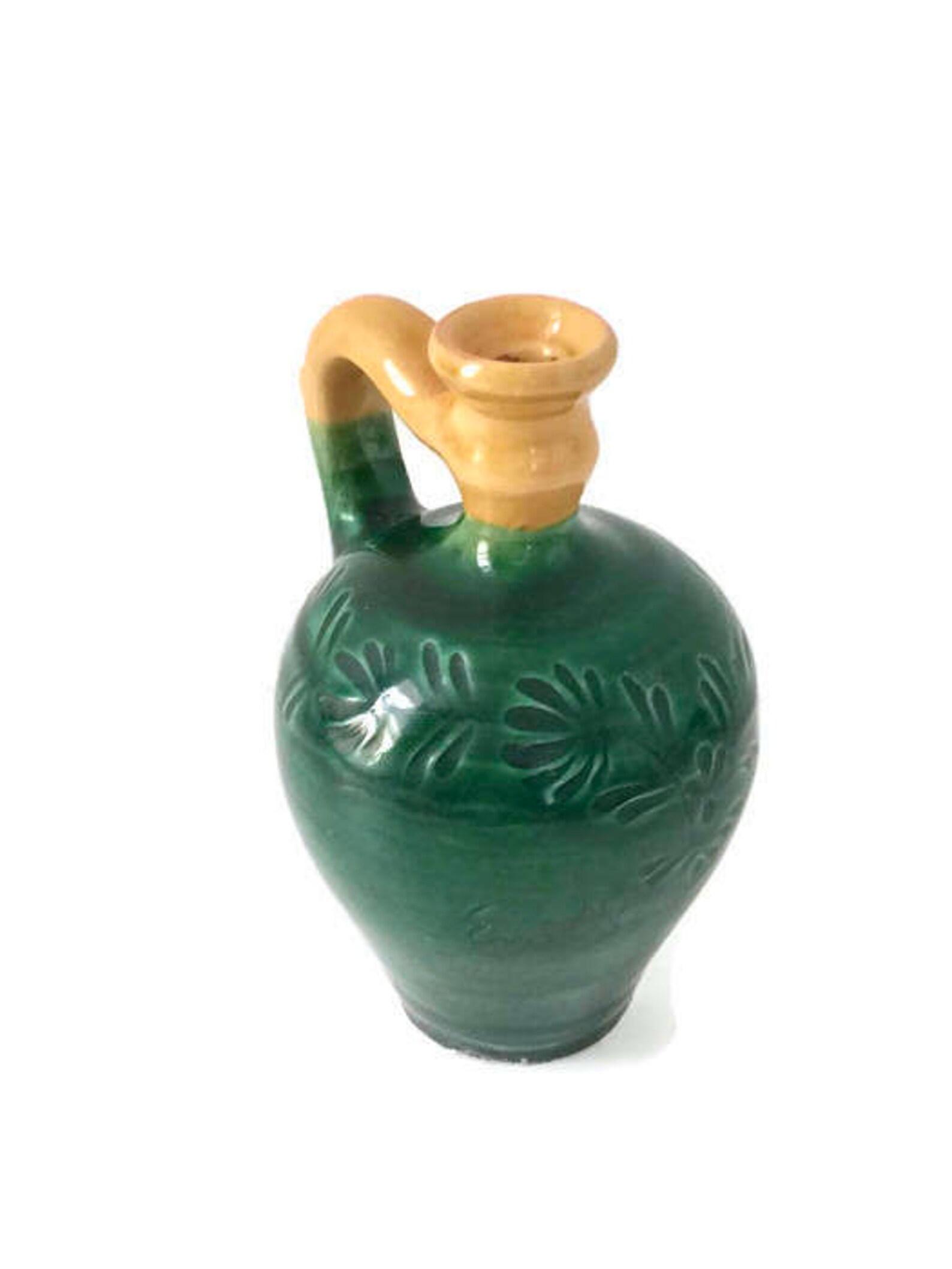Vintage Green Pottery Jug Handcrafted Signed by Maker - Etsy Hong Kong