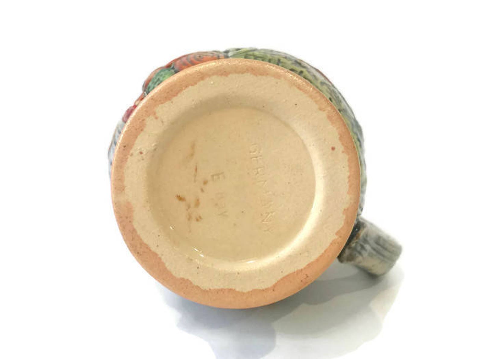 Vintage Small German Beer Mug With Raised Ceramic Images and | Etsy