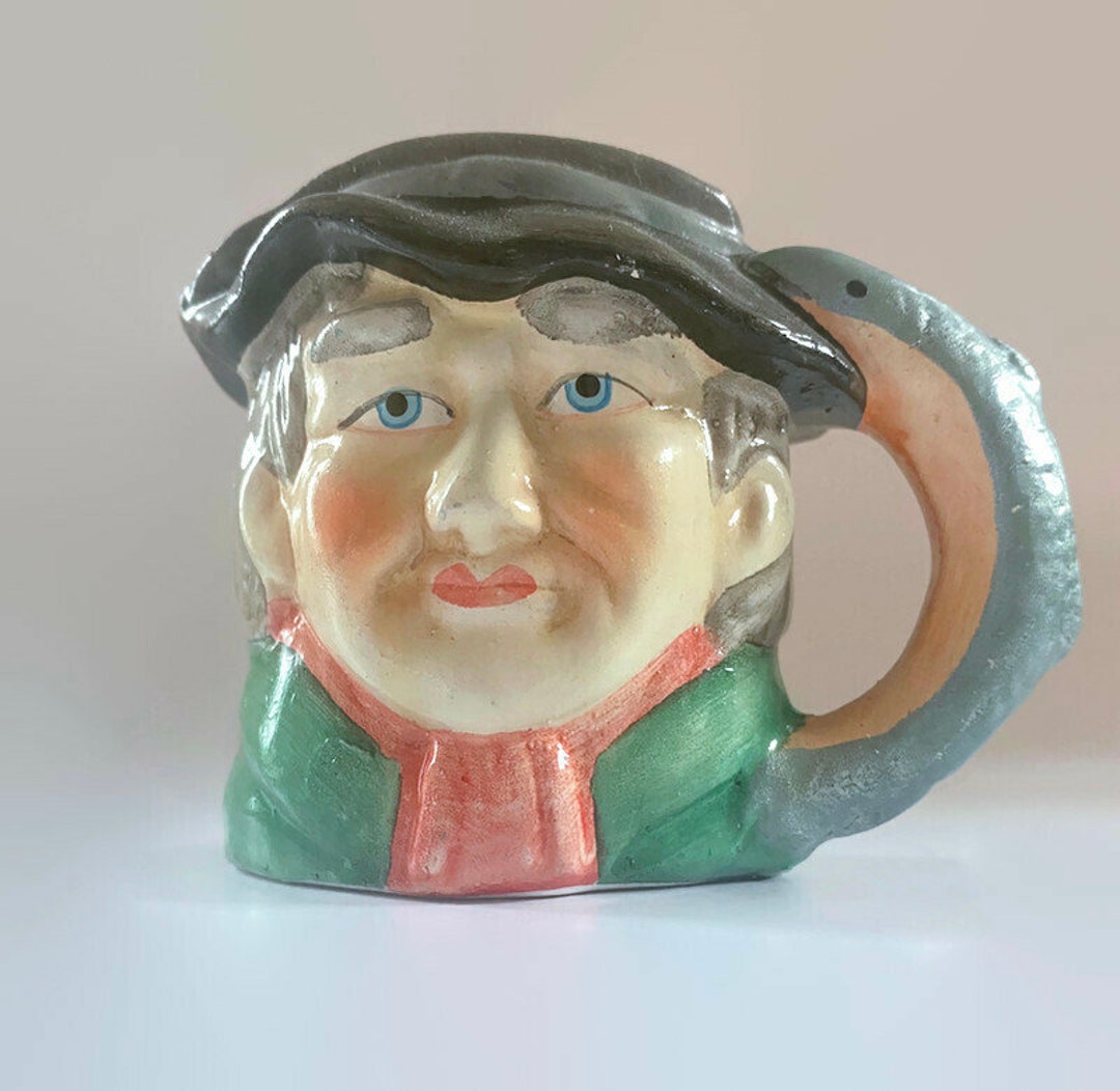 Vintage Toby Ceramic Creamer | Small Figural Mug | Pottery Character ...