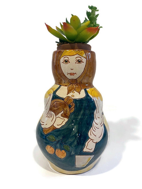 Anibal Rosado Vintage Pottery Vase Babushka Doll Pot - Etsy