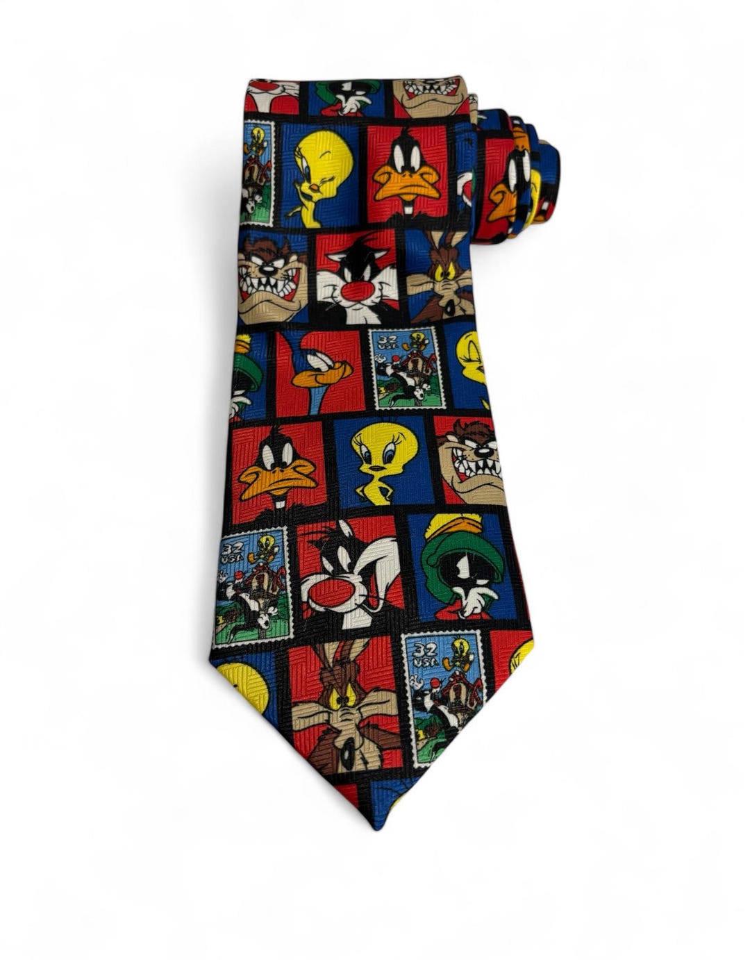 Vintage Cartoon Necktie Looney Tunes Stamp Collection Tie From Warner ...