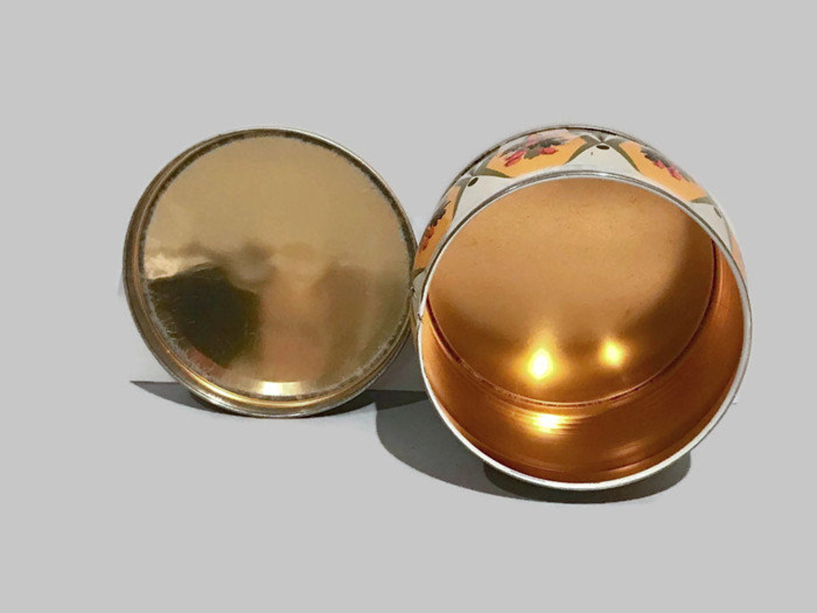 Vintage Lithograph Tin Box / Container Unique Design and | Etsy