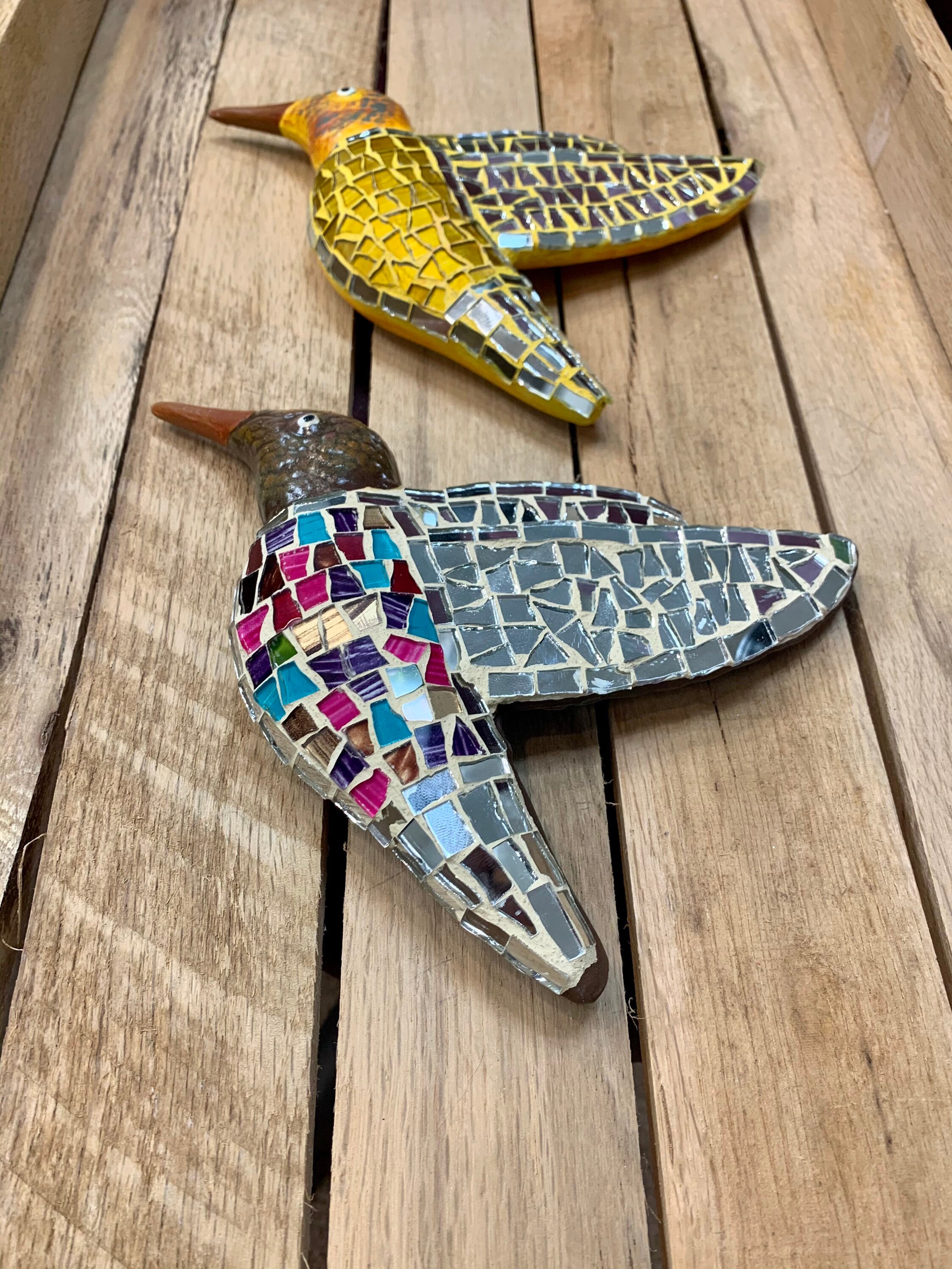 Set of 2 Mosaic HummingbirdCeramic HummingbirdWall Hanging | Etsy