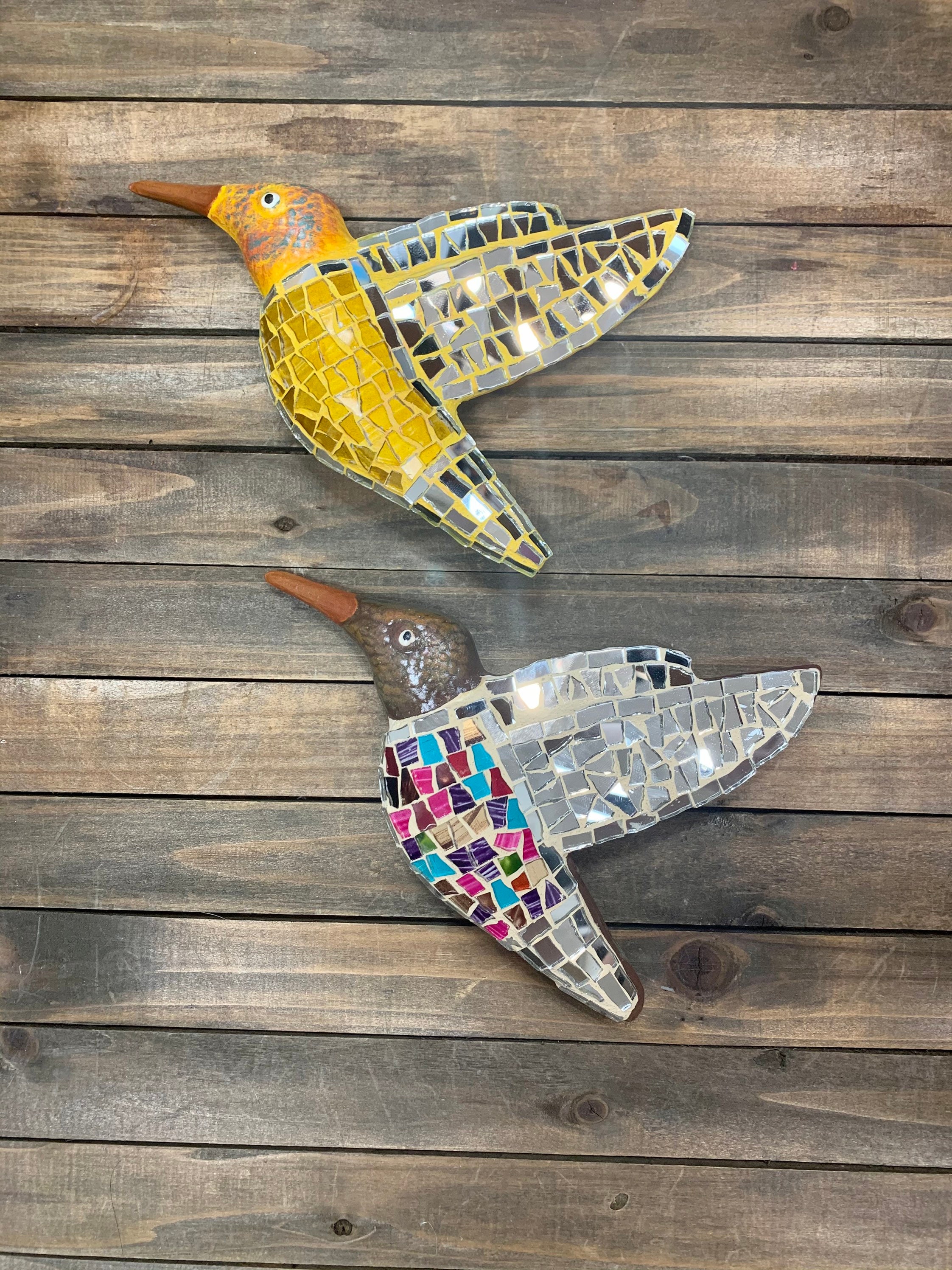 Set of 2 Mosaic HummingbirdCeramic HummingbirdWall Hanging | Etsy