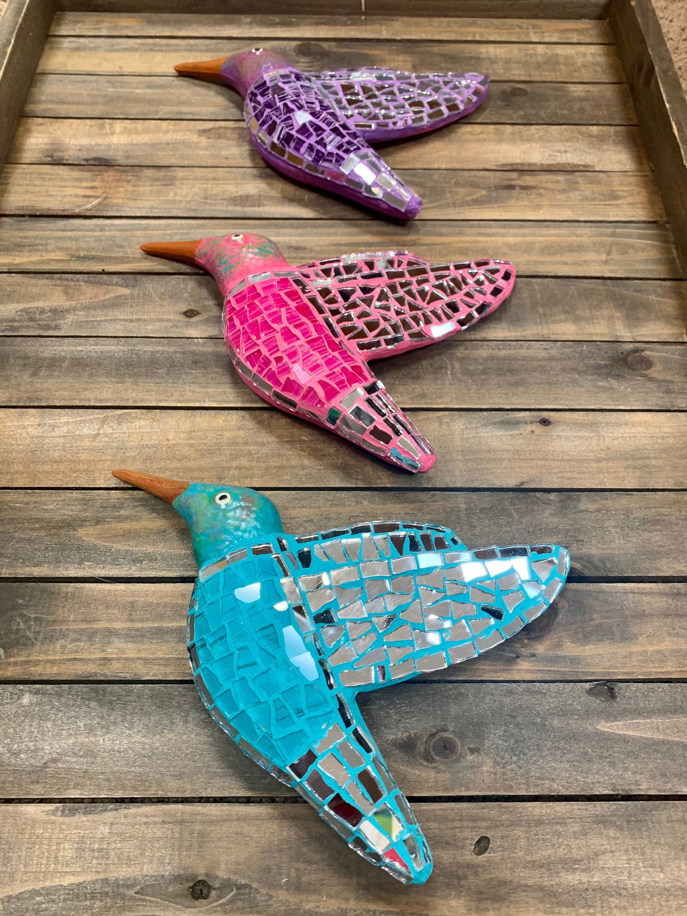Set of 3 Mosaic HummingbirdCeramic HummingbirdWall Hanging | Etsy