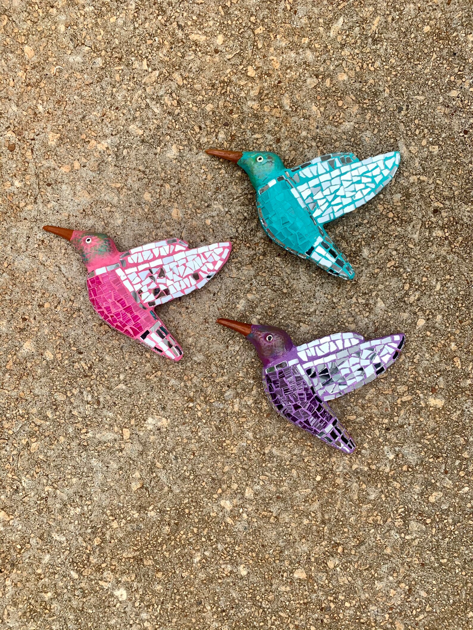Set of 3 Mosaic HummingbirdCeramic HummingbirdWall Hanging | Etsy