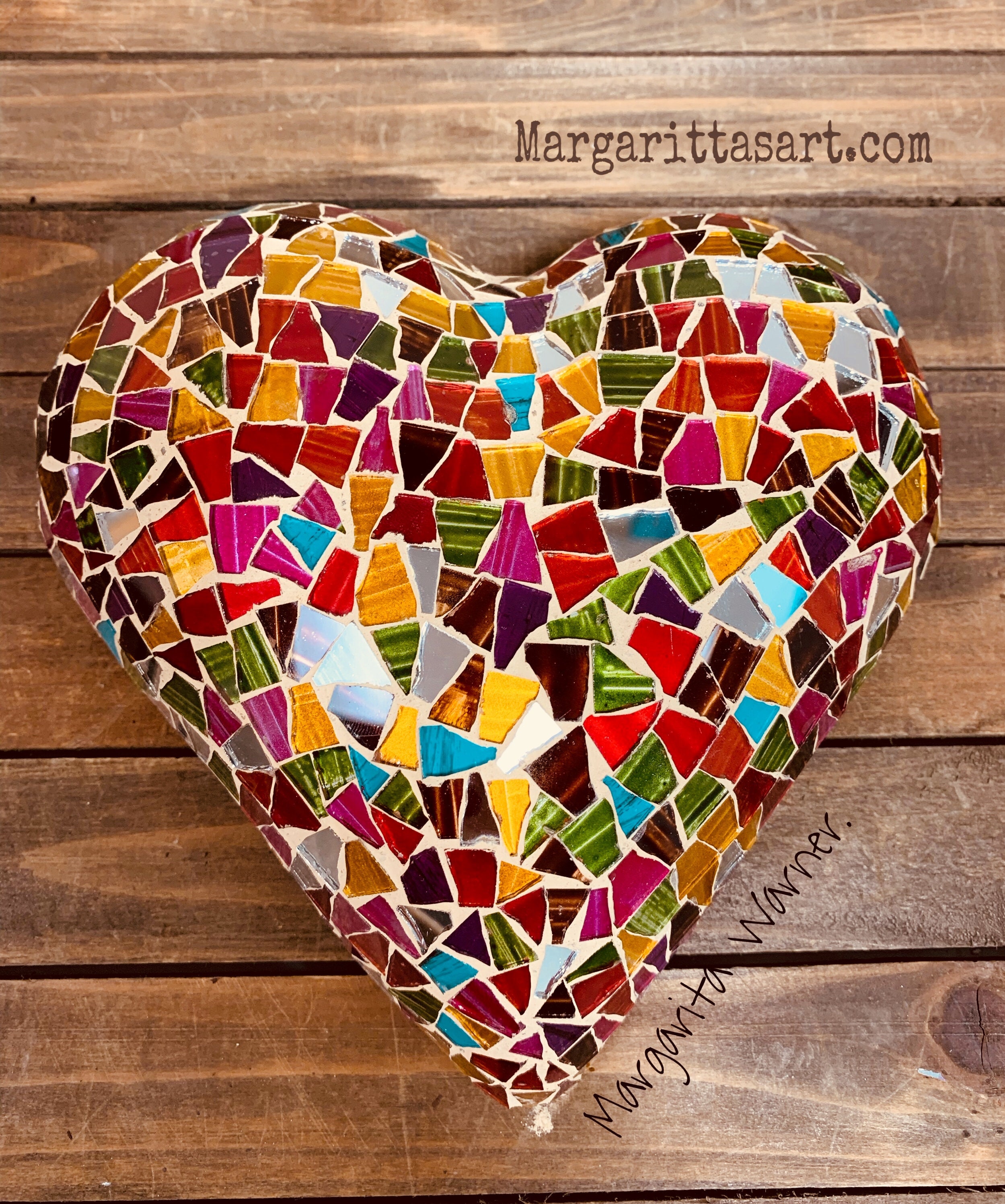 Corazón de mosaico artesanal. - Etsy España