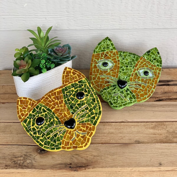 Mosaic Cat Figurine - Etsy