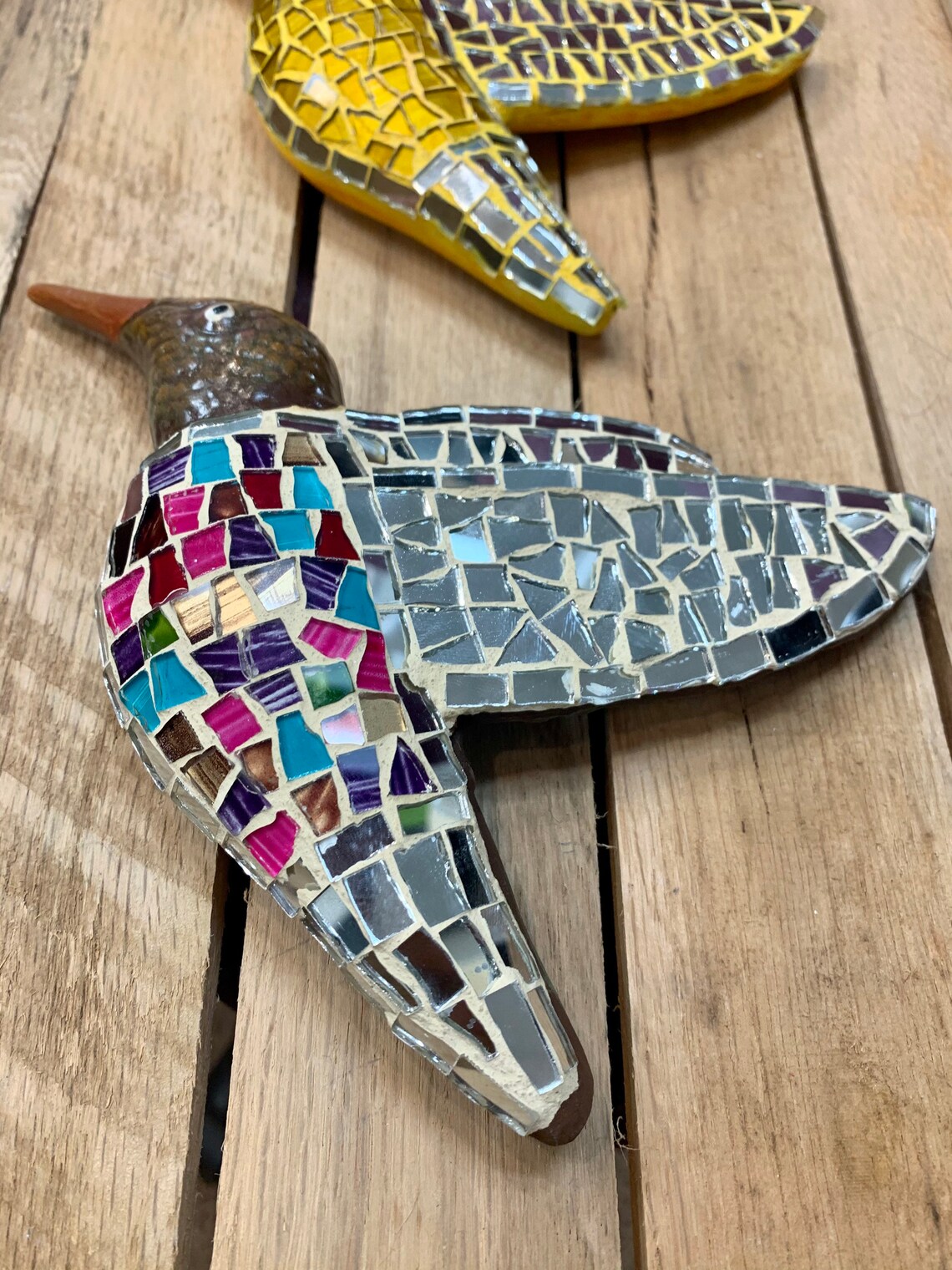 Set of 2 Mosaic HummingbirdCeramic HummingbirdWall Hanging | Etsy