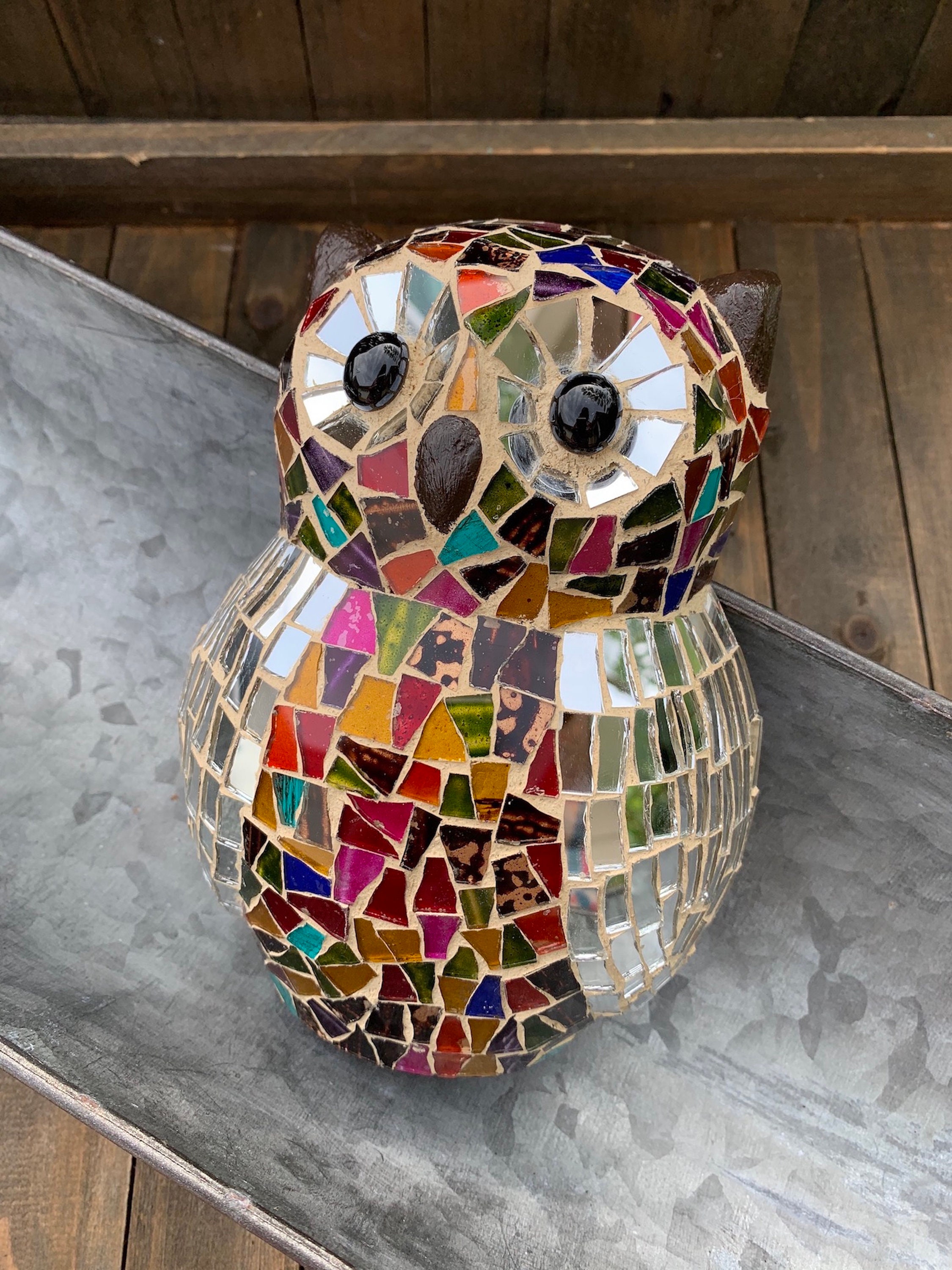 Artisanal Mosaic Owl Handmade Owl Wall Decor Looking Glass | Etsy