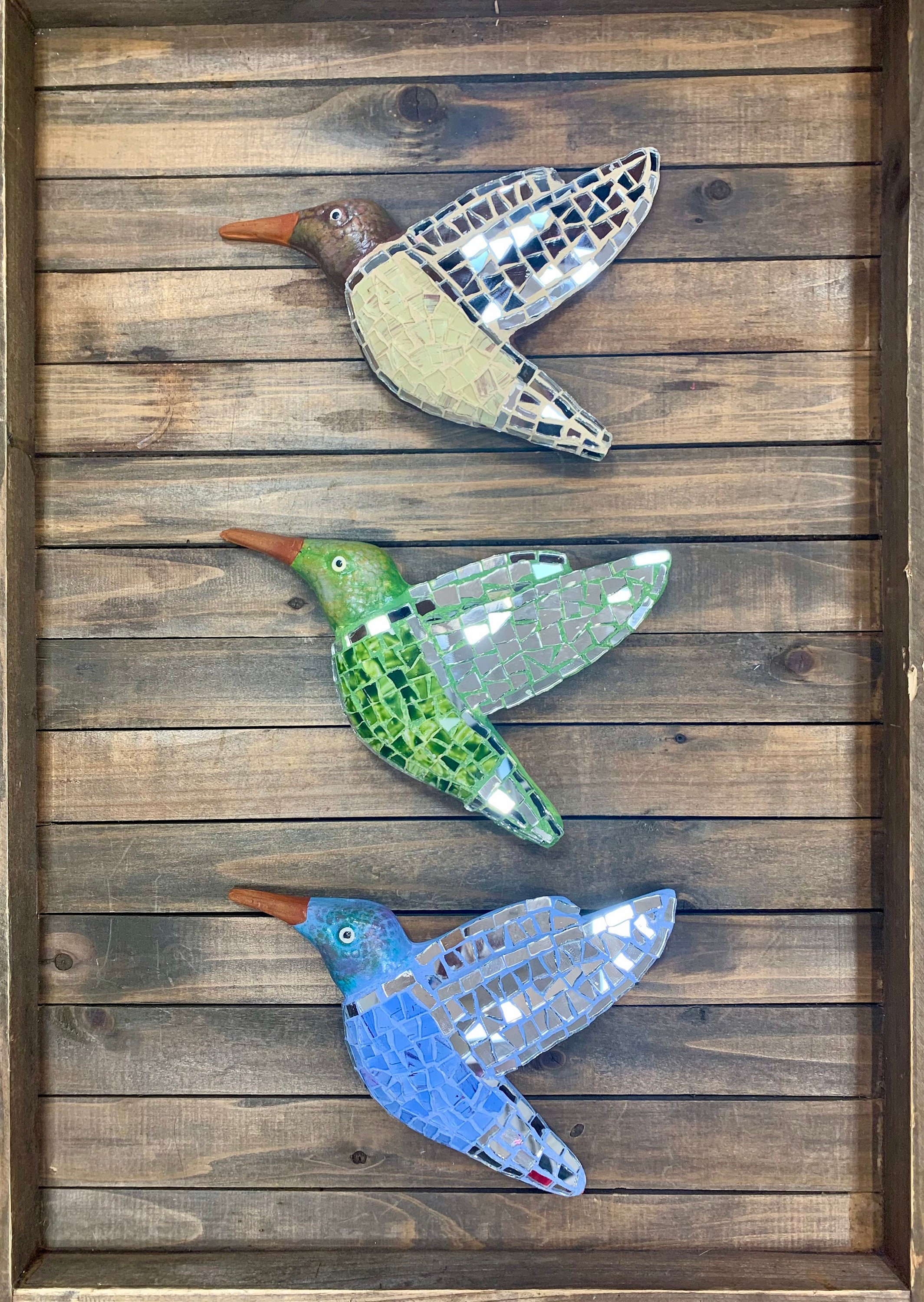 Set of 3 Mosaic HummingbirdCeramic HummingbirdWall Hanging | Etsy
