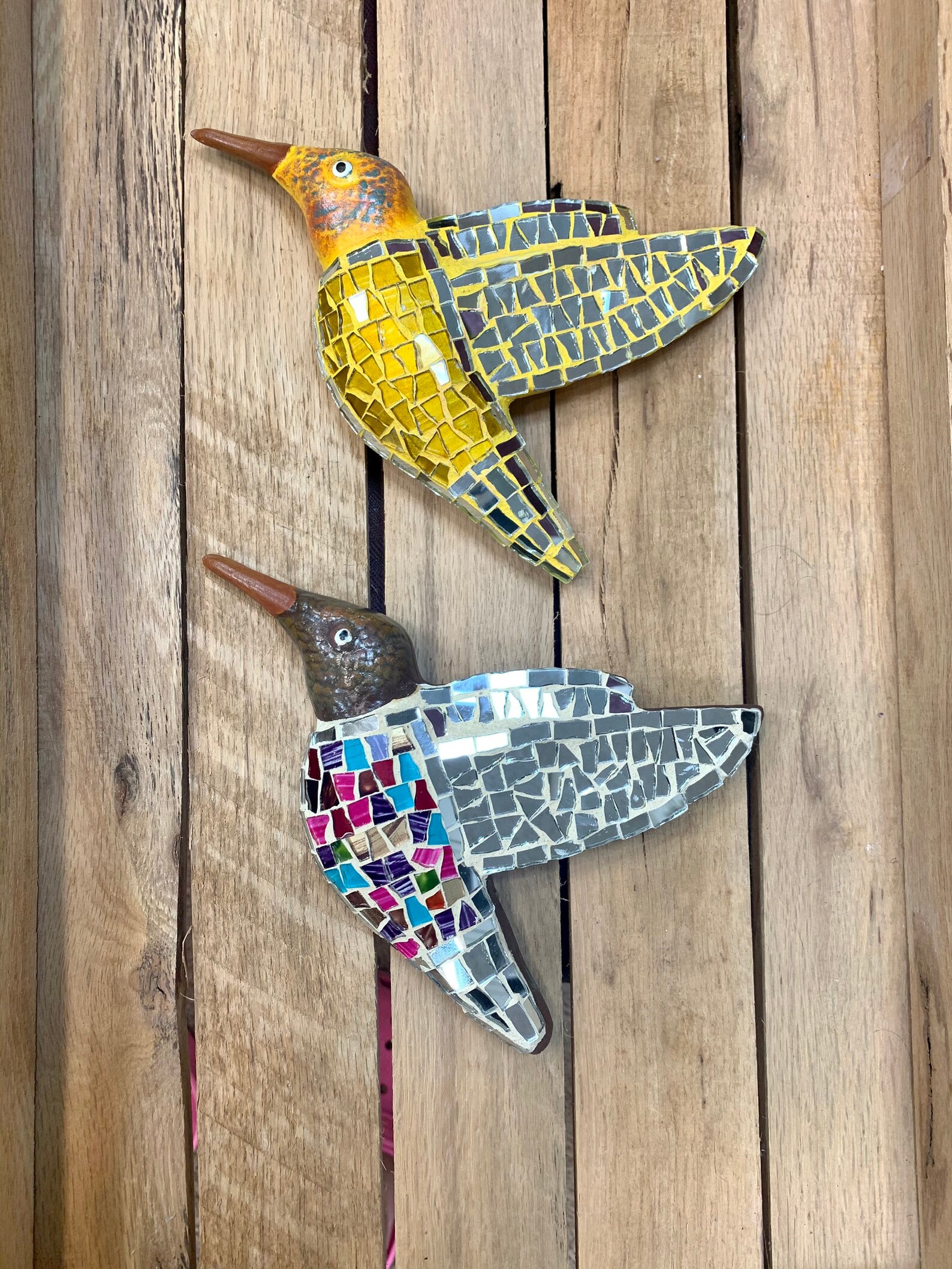 Set of 2 Mosaic HummingbirdCeramic HummingbirdWall Hanging | Etsy
