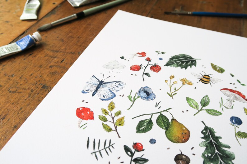 Spring Garden A4 Art Print - Etsy