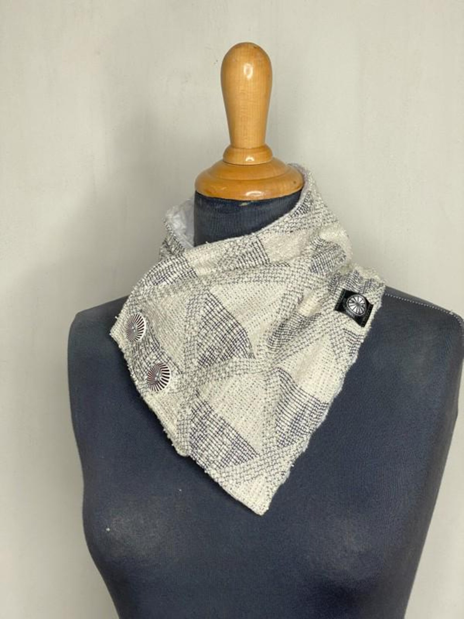 Adult Scarf Collar With Black and White Patterns - Etsy