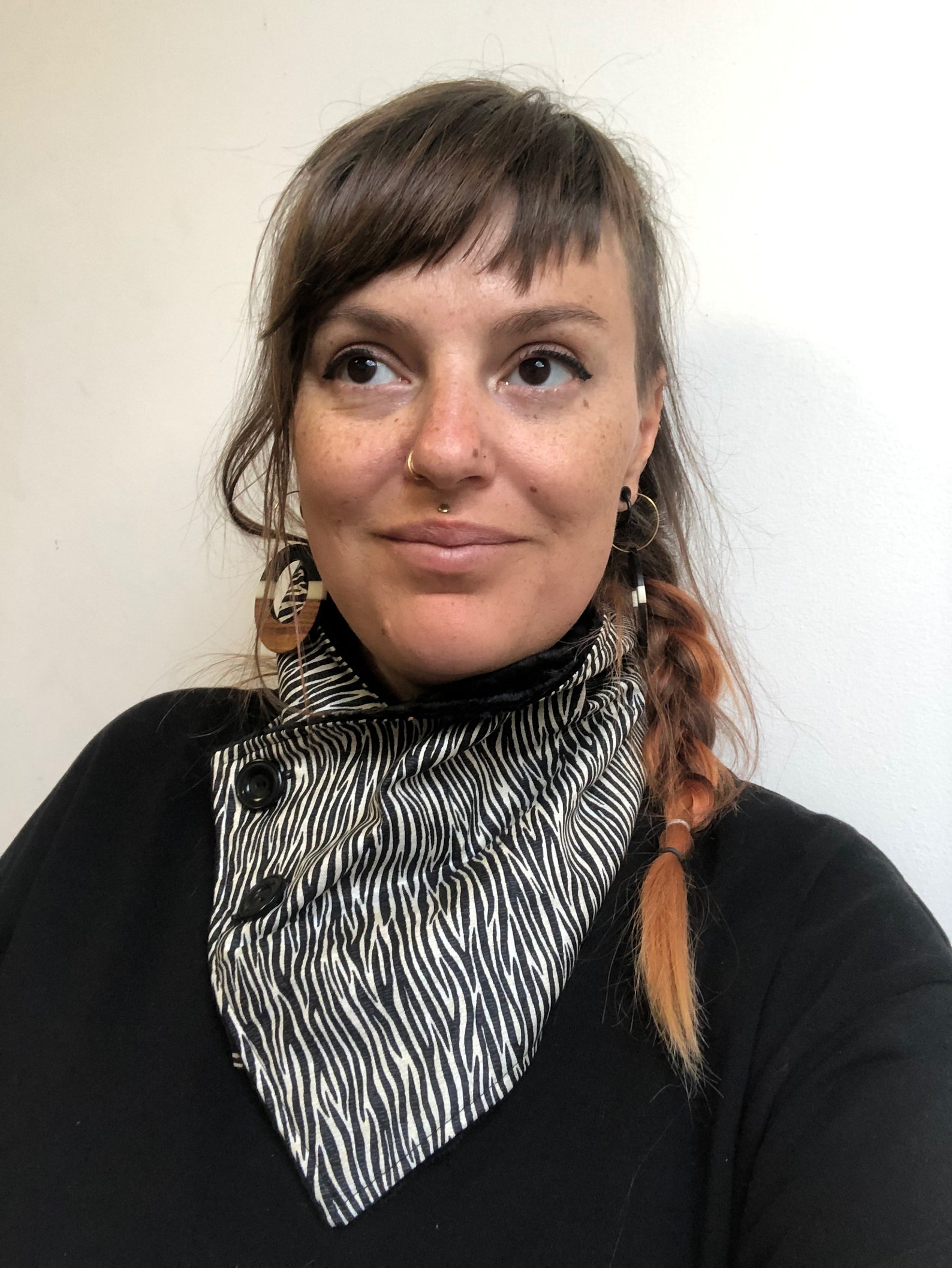 Adult Scarf Collar With Black and White Patterns - Etsy