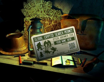 Personalized Bigfoot Search Permit, Metal Wallet Sized License, Hunting ...