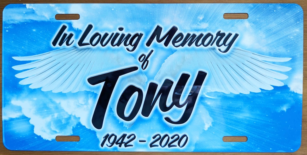 In Loving Memory Airbrush Look Customized License Plate Car Tag - Etsy
