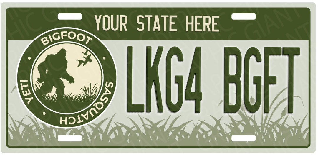 Sasquatch Bigfoot Customized License Plate Car Tag - Etsy