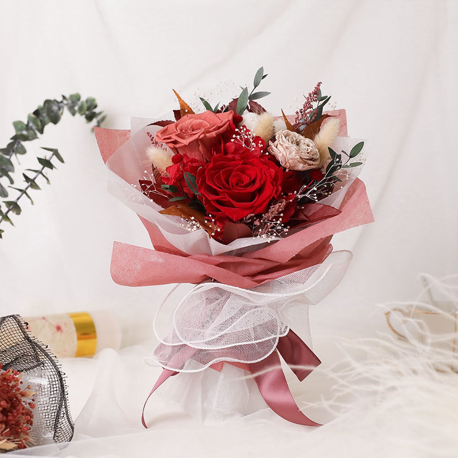 Eternal Rose/preserved Rose/preserved Rose Bouquet/long - Etsy