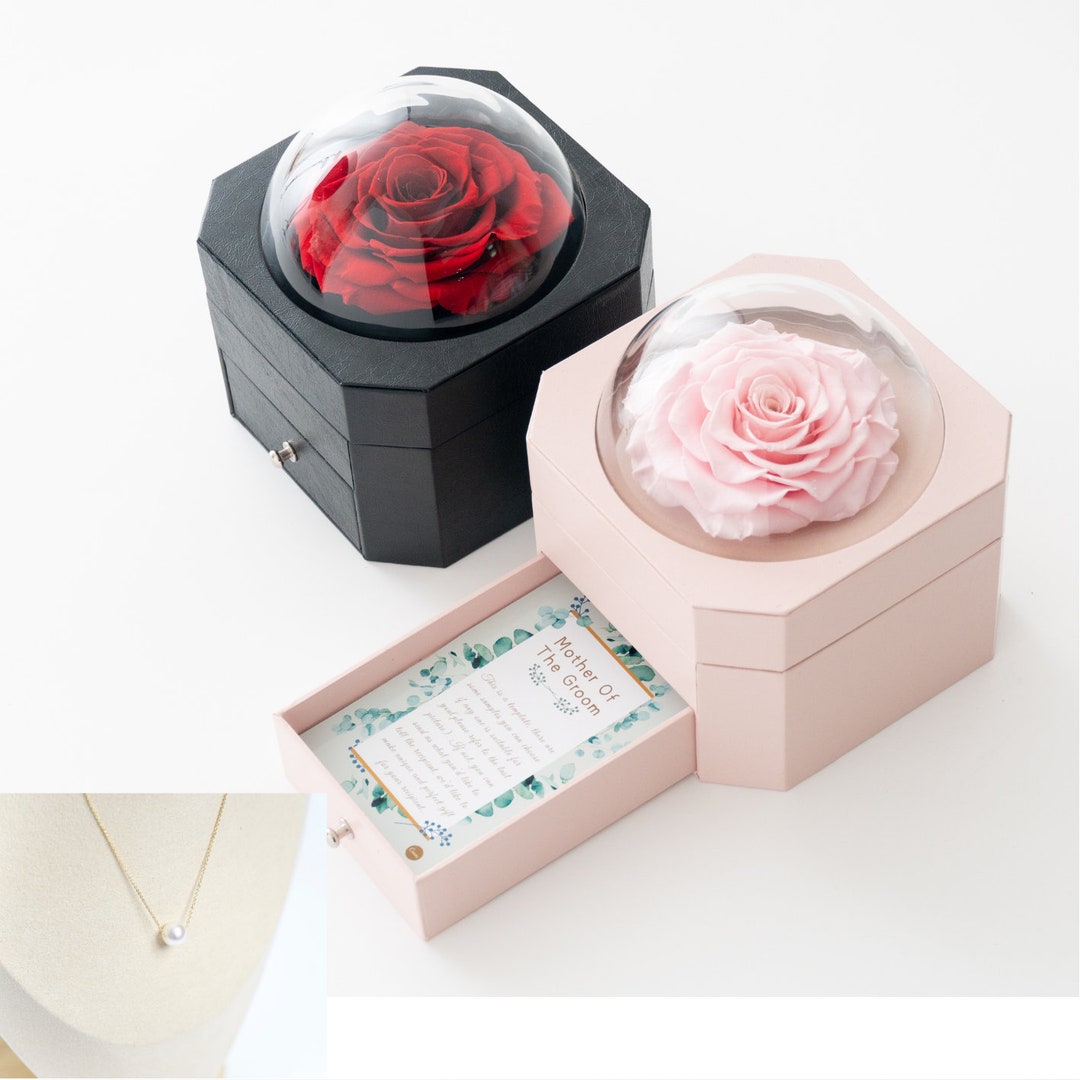 Eternal Roses Box With Necklace for Mother-in-law/ Preserved Roses ...