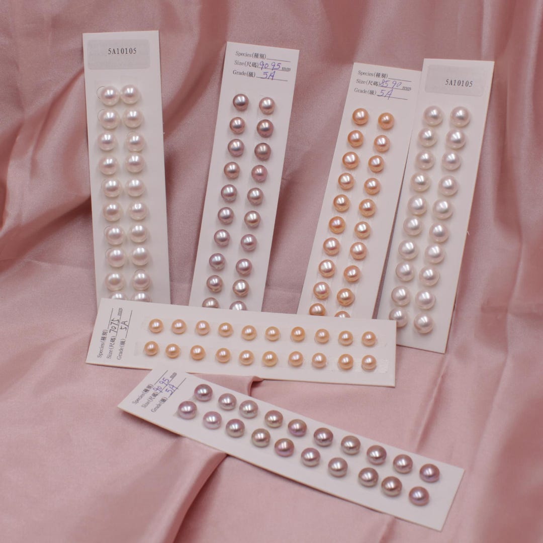 10pairs 5A Bread Shaped Freshwater Pearls: Half Hole Natural Pearl ...