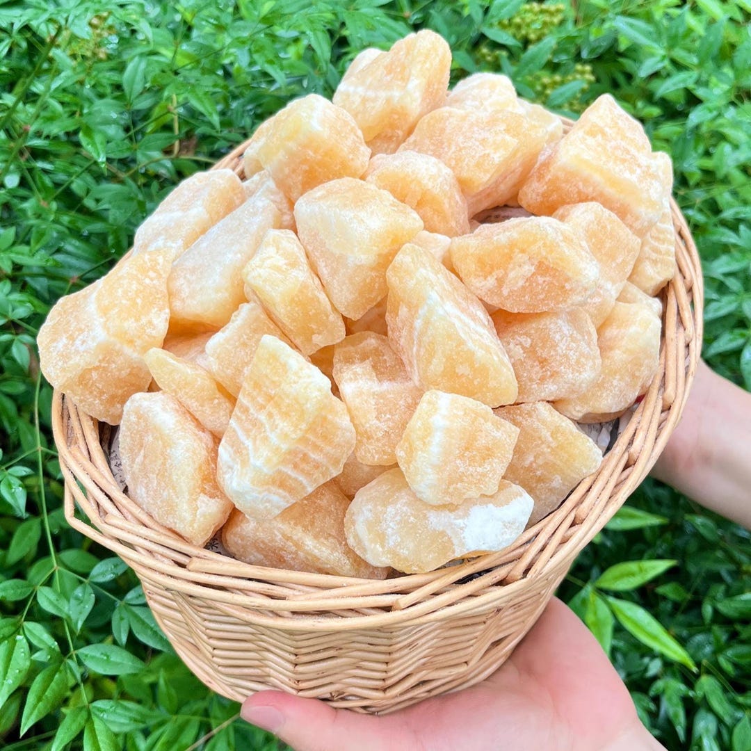 Honey Calcite Rough Natural Stones-choose Ounces or Lb Bulk Wholesale ...