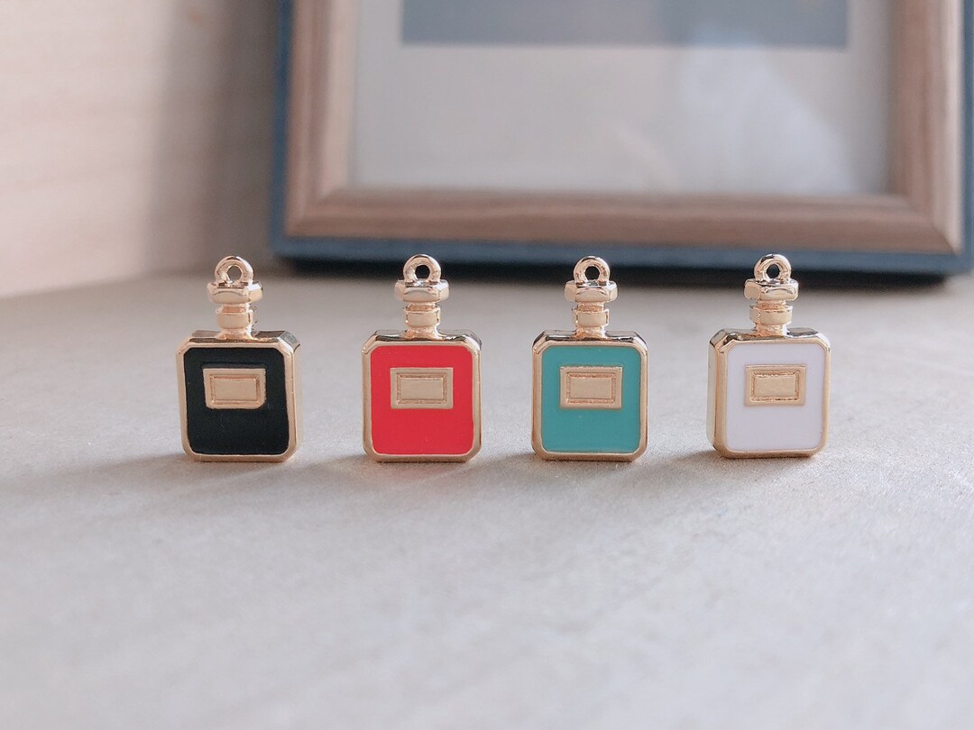 Perfume Bottle Charm, Tiny, Clip on / Keychain / Phone Charm, Gold ...