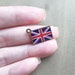 UK Flag Charm, Tiny, Gold Plated, British Flag Pendant, Clip on ...