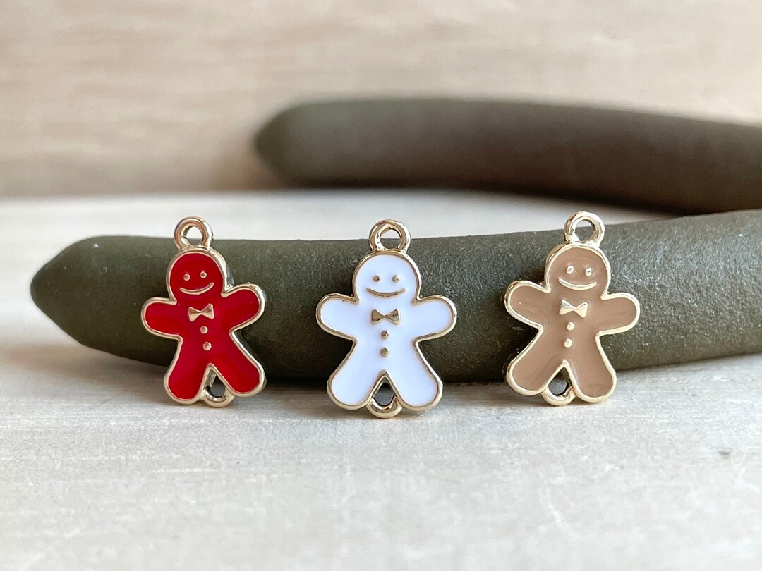 Tiny Gingerbread Man Connector Charm for Jewelry Making - Etsy