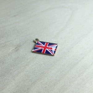 UK Flag Charm, Tiny, Gold Plated, British Flag Pendant, Clip on ...