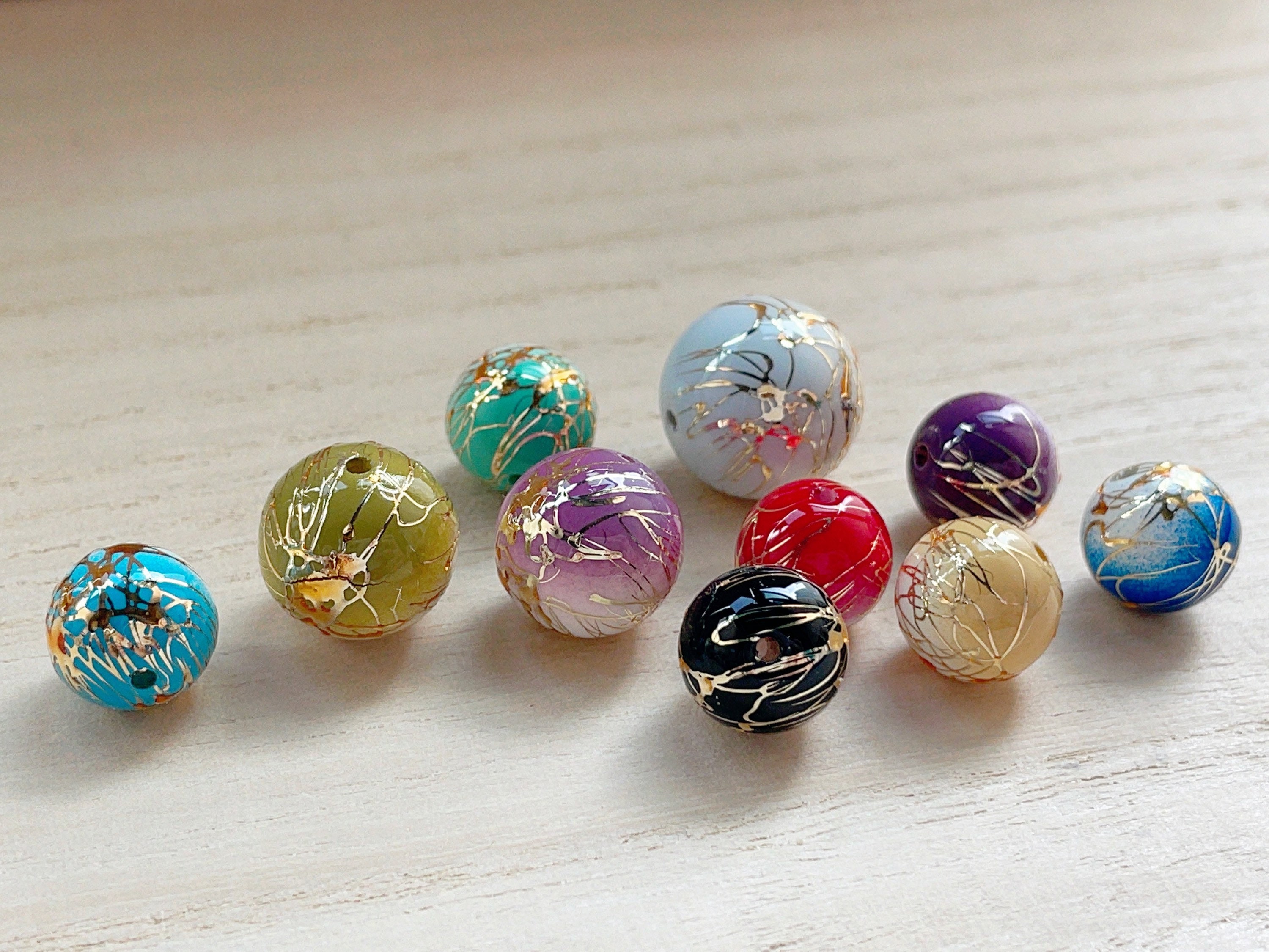 8 Mm / 10 Mm / 12mm / 14 Mm Japanese Arabesque Beads 2 Pcs - Etsy