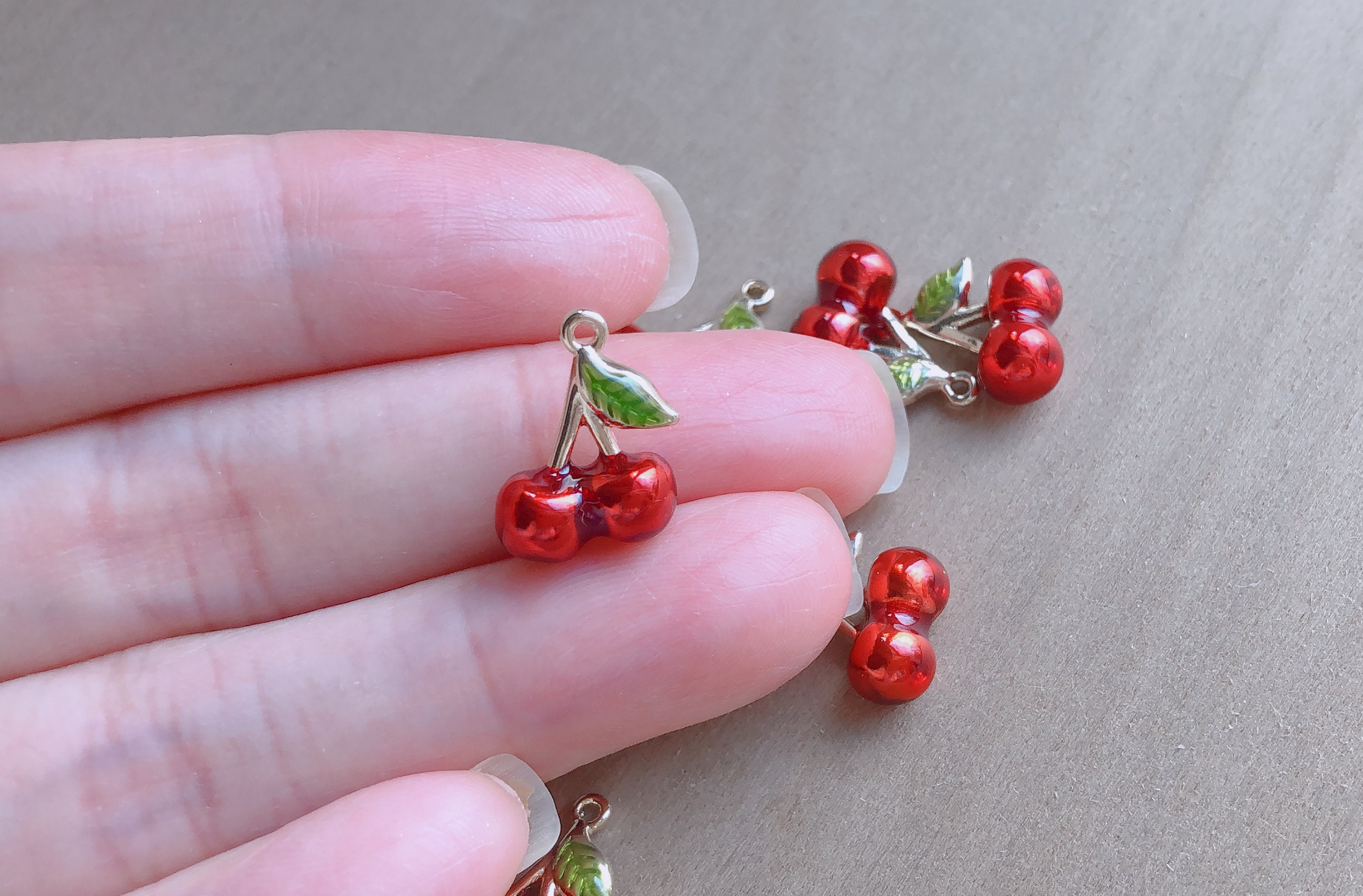 Cherry 1 Pc Tiny Cherry Charm Cherry Charm Tiny Gold - Etsy