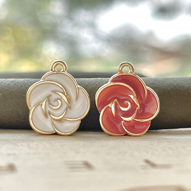 Red Rose Charm - Etsy