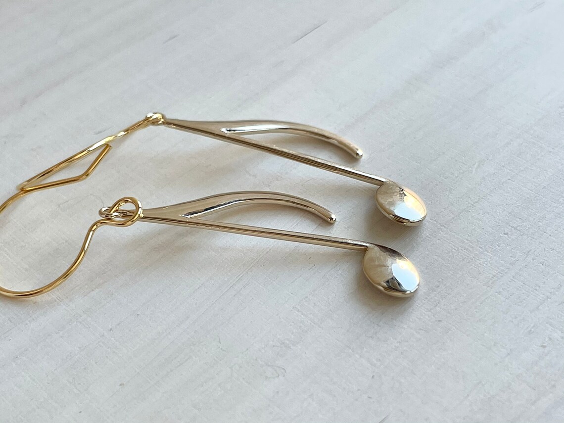 Music Note Earrings Invisible Clip On Earrings Big Large | Etsy