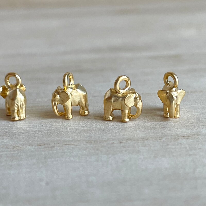 Small Elephant Charm - Etsy